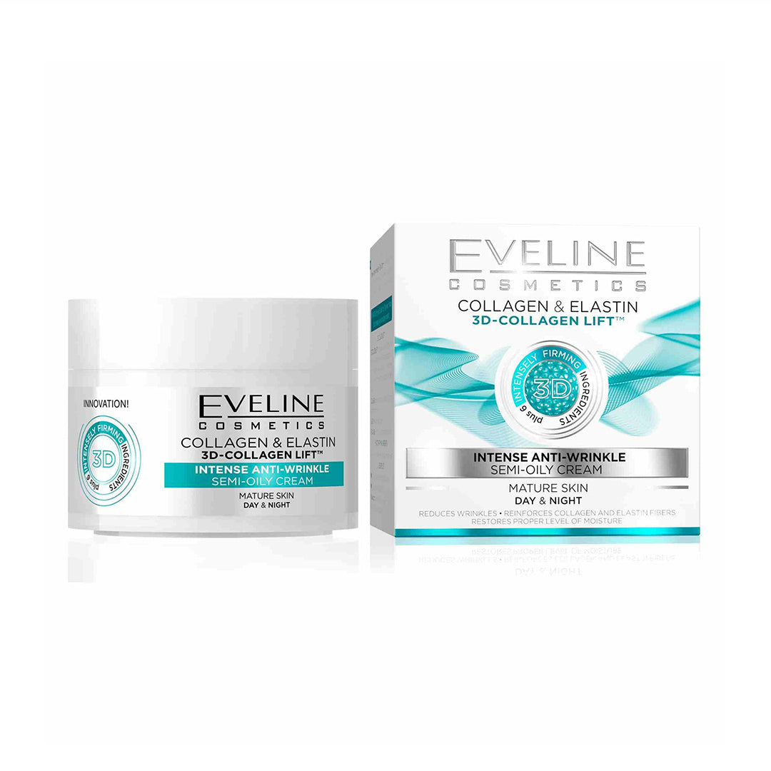 Eveline Cosmetics Collagen & elastin Intense Anti-Wrinkle Semi-Oily Day ...
