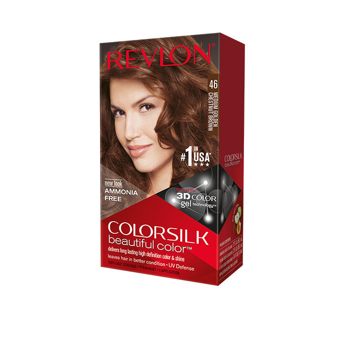 ColorSilk - 46 Medium Golden Chestnut 120ml - Revlon | Shopaholic